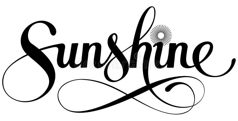 Sunshine - Custom Calligraphy Text Stock Vector - Illustration of ...