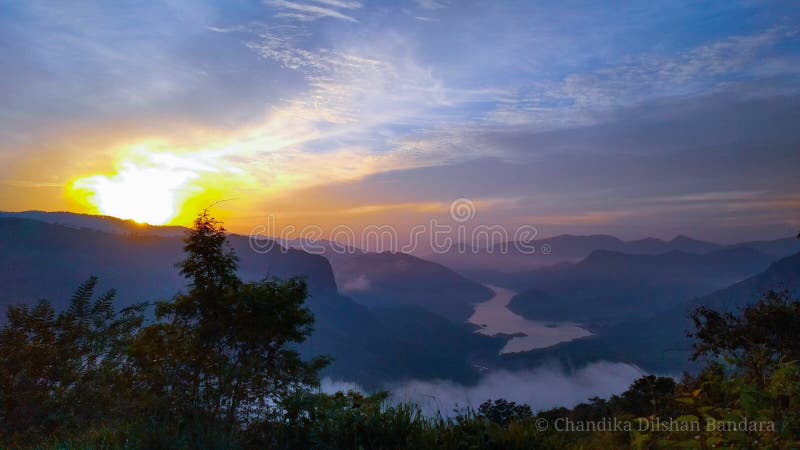 Sunshine View in a Mountain Range Stock Image - Image of view, lake ...