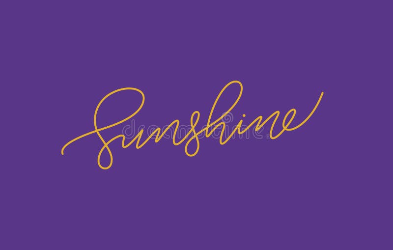 Sunshine Word Lettering Design in Continuous Line Drawing Stock ...