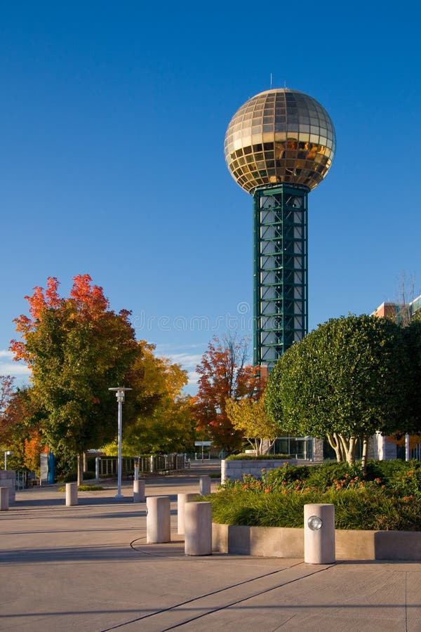 Vertical Shot of the Iconic Sunsphere Truss at the Worlds Fair Park in ...