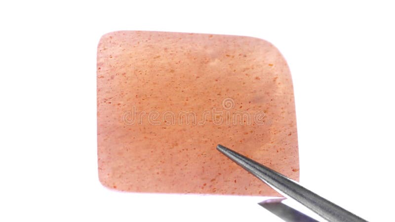 Sunstone Jewel Stone Texture in Tweezers on White Light Surface ...