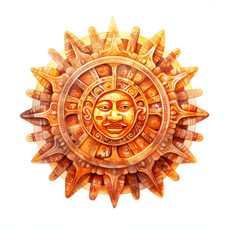 Sunstone Symbolizing the Sun God and Celestial Cycles Illustration ...