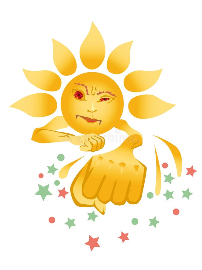 Sunstroke stock vector. Illustration of asterisks, star - 14367837