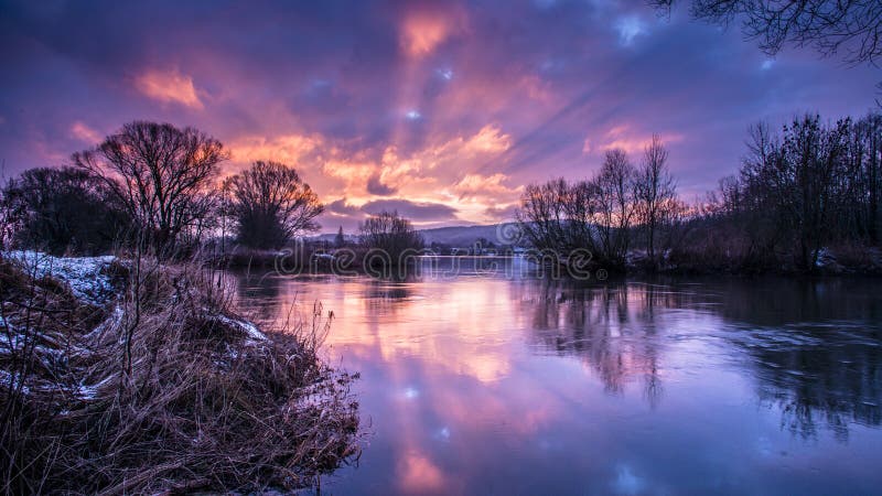 Sunup aurora stock photo. Image of lake, aurora, wonderful - 66263618