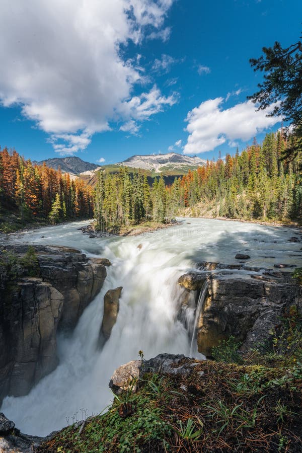 Sunwapta Falls in Jasper National Park, Alberta, Canada. Stock Image ...