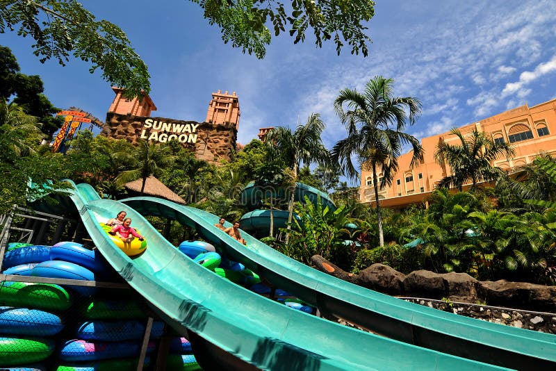 The Sunway Lagoon Logo at the Rock Wall at Water Park in Bandar Sunway ...