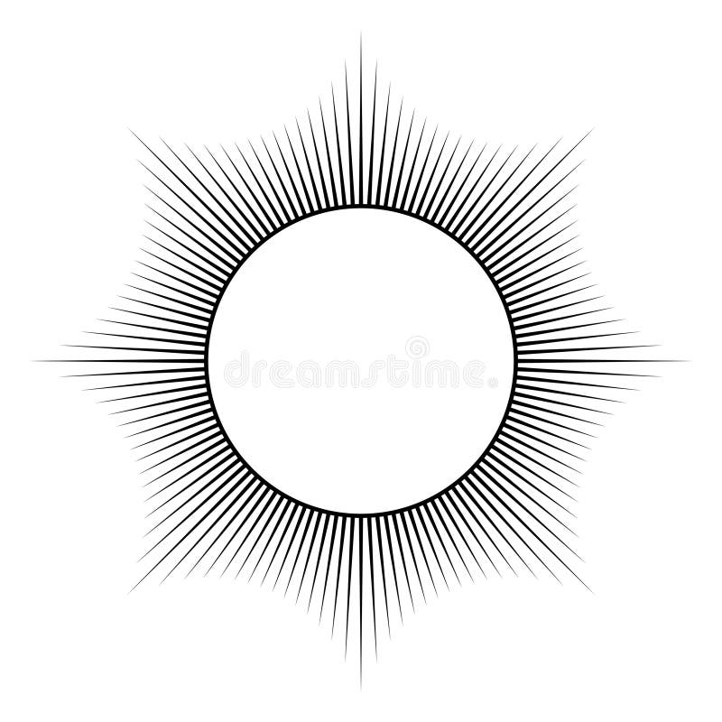 Sun with Halo, a Solar Disk Symbol Stock Vector - Illustration of disc ...