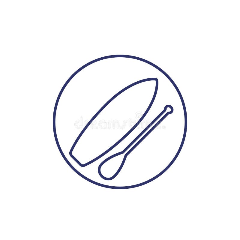 SUP Board with Paddle Outline Icon, Vector Stock Vector - Illustration ...