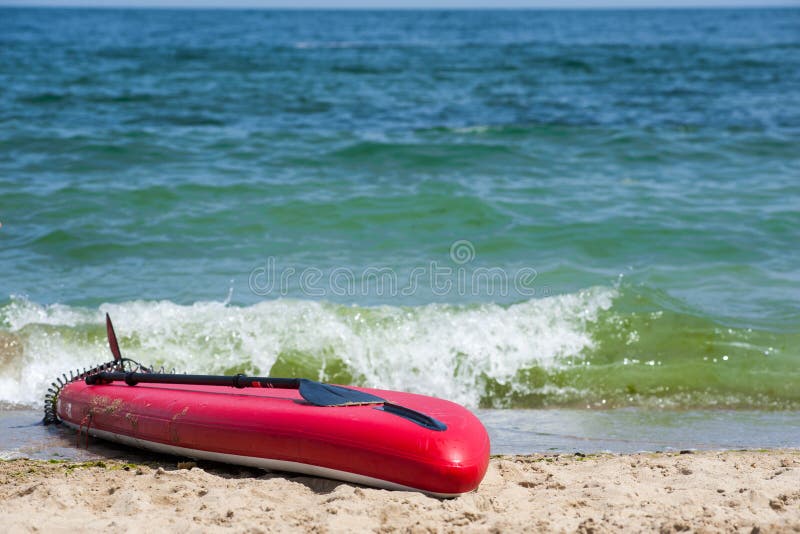 SUP Stand Up Paddle Board Beach Stock Image - Image of sand, beach ...