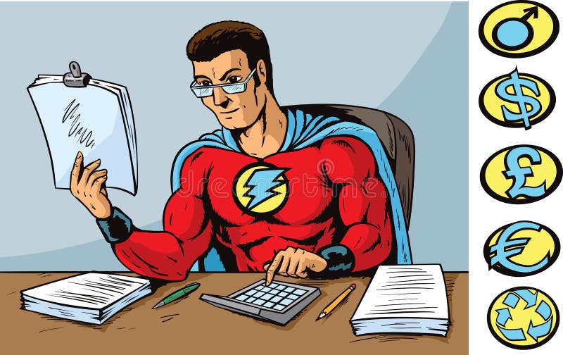 Super accountant stock vector. Illustration of cape, accountant - 44863081