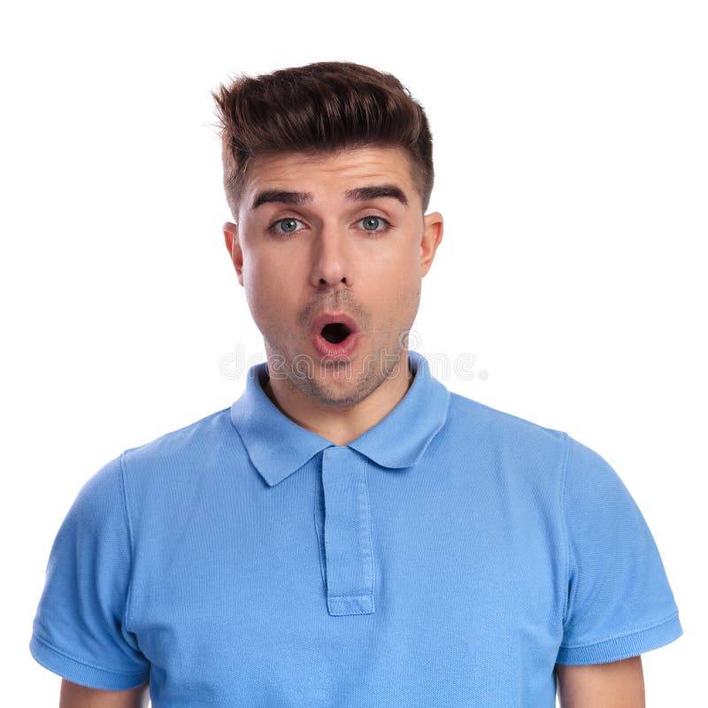 Super amazed casual man stock photo. Image of eyes, blue - 125804718