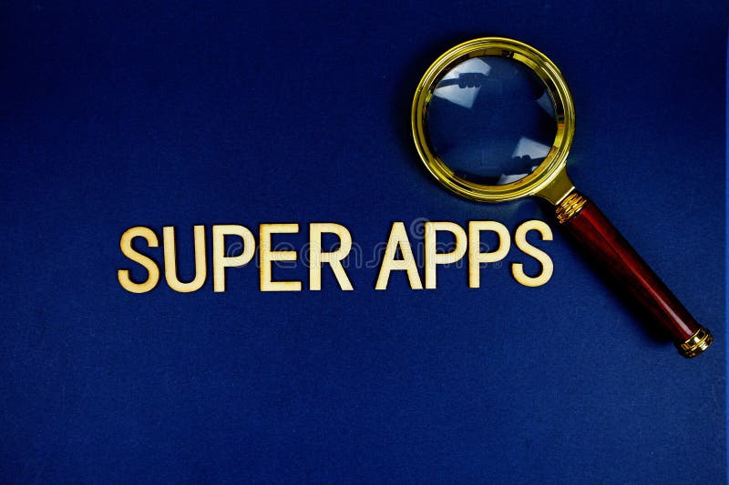 Super Apps Alphabet Letters with Magnifying Glass on Navy Blue ...