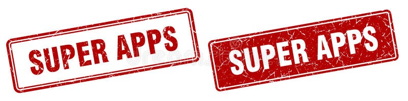 Super Apps Stamp Set. Super Apps Square Grunge Sign Stock Vector ...