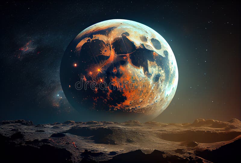 Alien World, Deep Space Landscape Stock Illustration - Illustration of ...