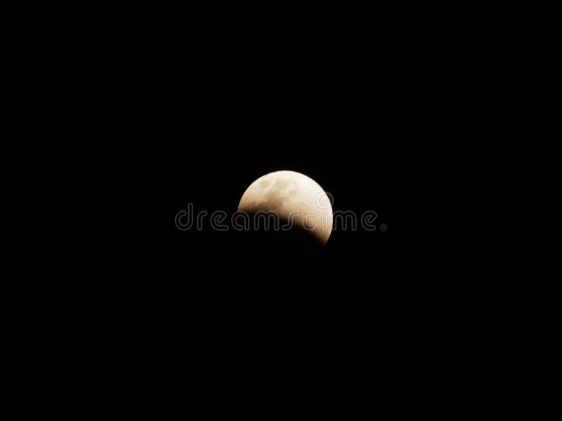 Super Blue Blood Moon with Partial Lunar Eclipse Over Dark Sky ...