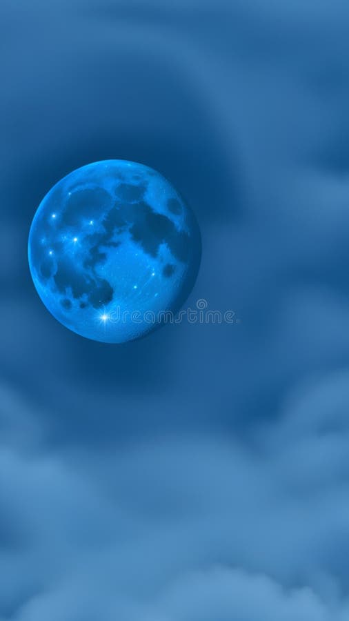 Super Blue Moon in the Sky Illustration Artificial Intelligence Artwork ...