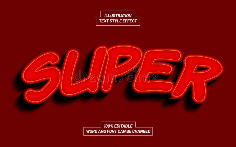Super Bold Text Style Effect Stock Vector - Illustration of dlln, word ...