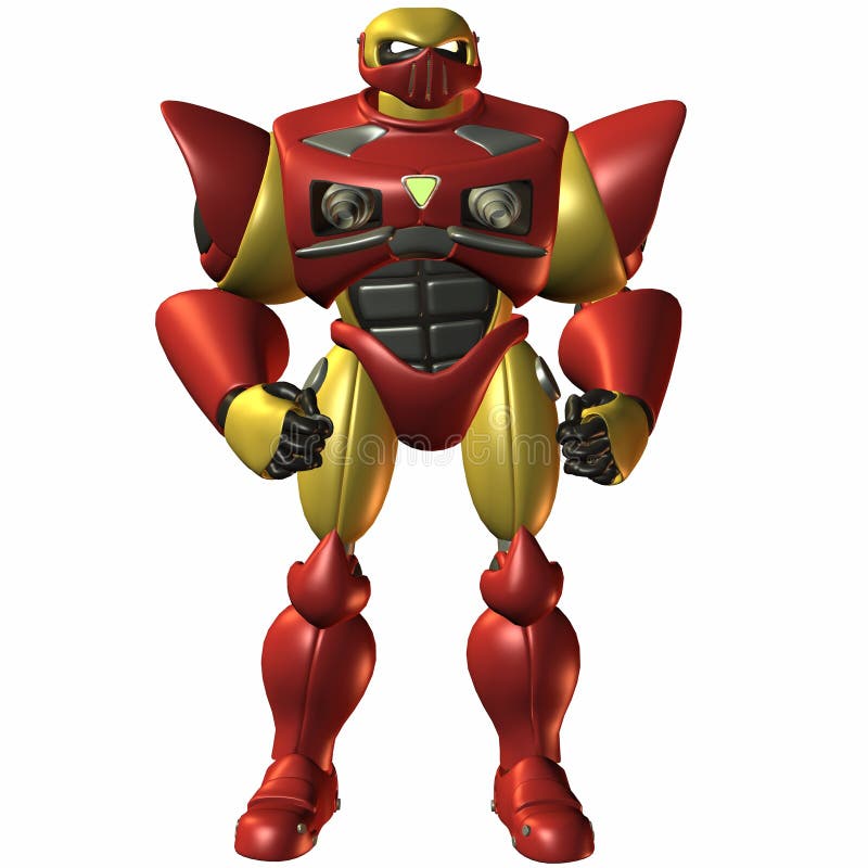 Super Bot-Locked and Loaded Stock Illustration - Illustration of scifi ...