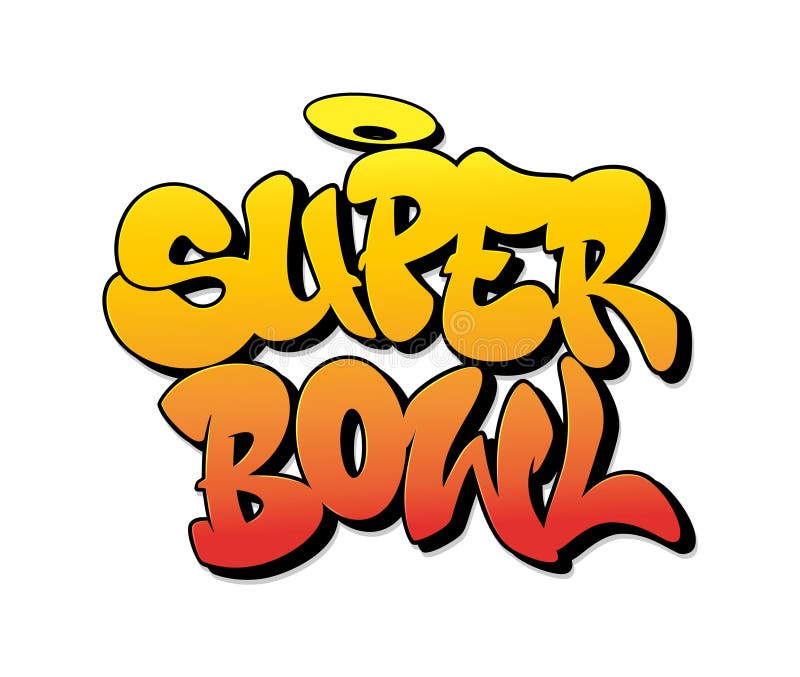 Super Bowl Font in Graffiti Style. Vector Illustration. Editorial Photo ...