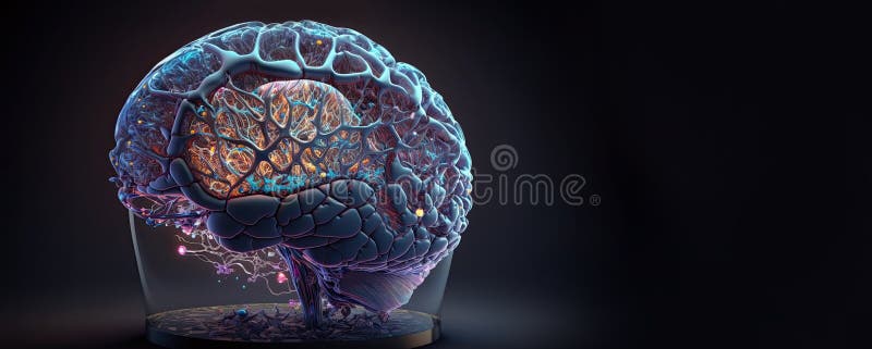 Super Brain Merging with Glass and Technology Stock Illustration ...