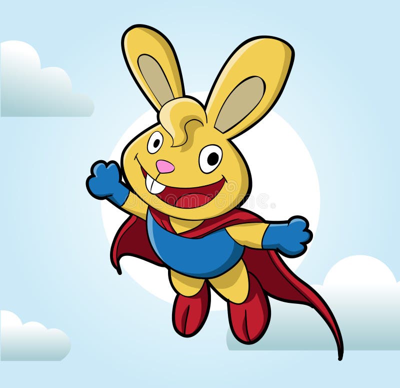 Super bunny stock vector. Illustration of hero, cloud - 23493897