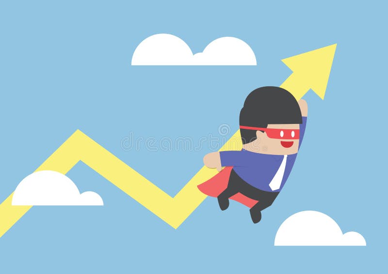 Super Businessman Carrying Growing Graph Stock Vector - Illustration of ...