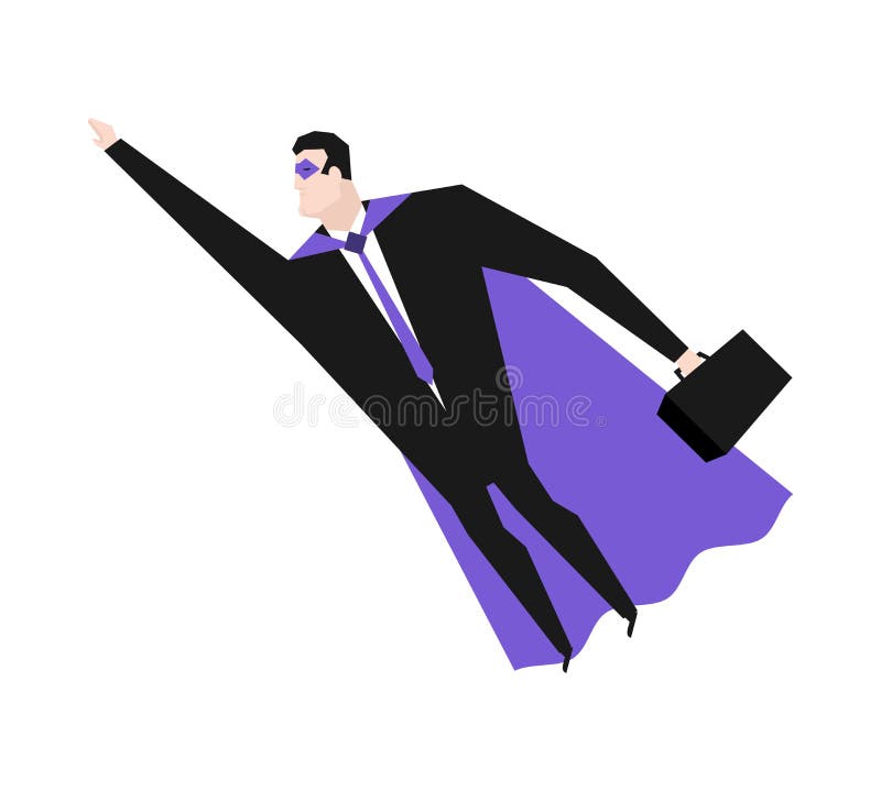 Super Businessman. Superhero Manager. Worker in Cloak Stock Vector ...