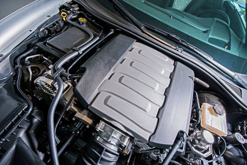 Super Car Engine stock photo. Image of hood, mechanical - 44267528