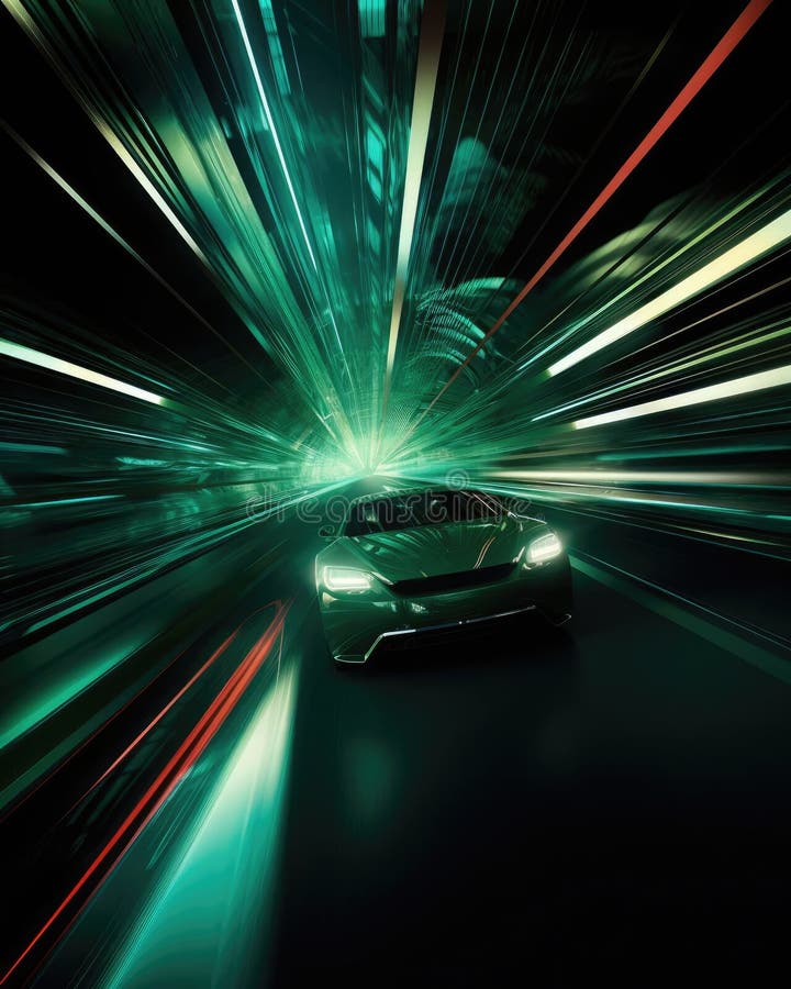 Super Car, Front View in Motion, Fast Speed Stock Photo - Image of ...