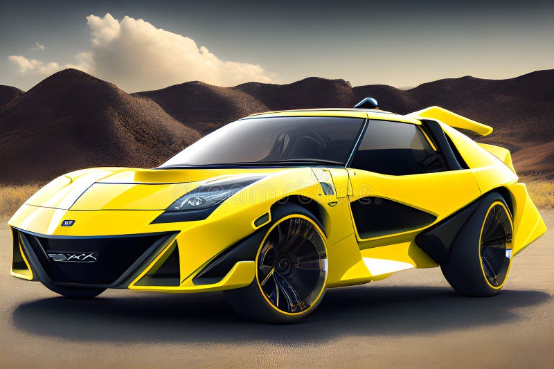 Super Car of the Future and Generated Ai Stock Illustration ...