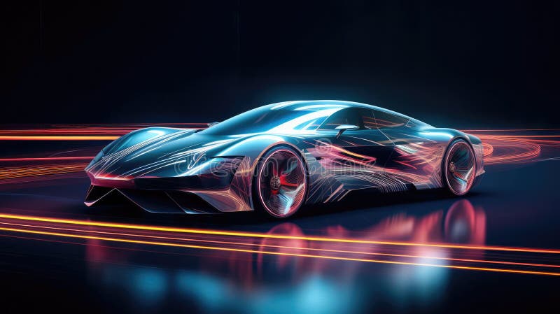 Super Car Hologram stock photo. Image of home, augmented - 303384430