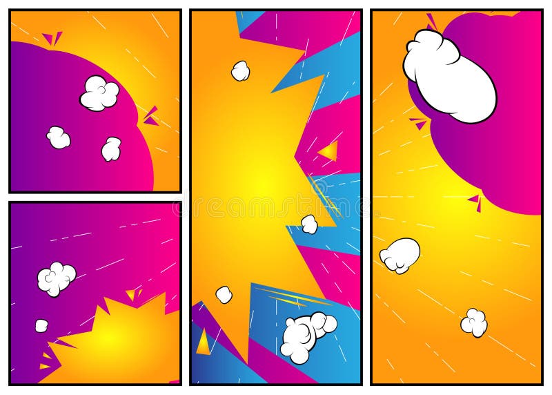 Super Cartoon Abstract Background, Comic Book Page Layout Backdrop ...