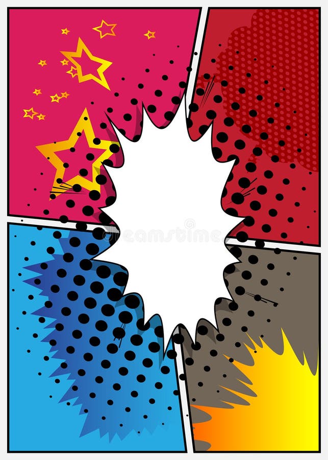 Super Cartoon Abstract Background, Comic Book Page Layout Backdrop ...