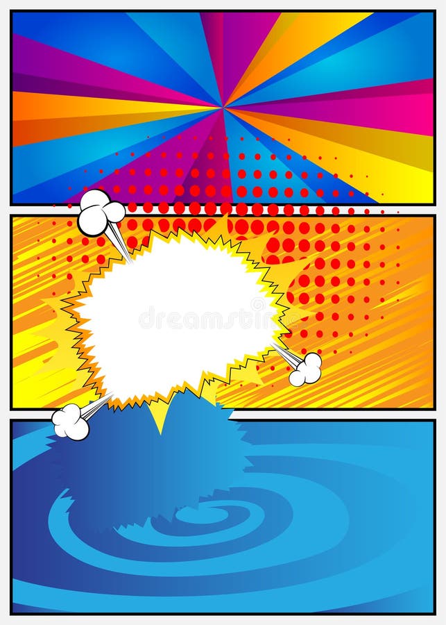 Super Cartoon Abstract Background, Comic Book Page Layout Backdrop ...