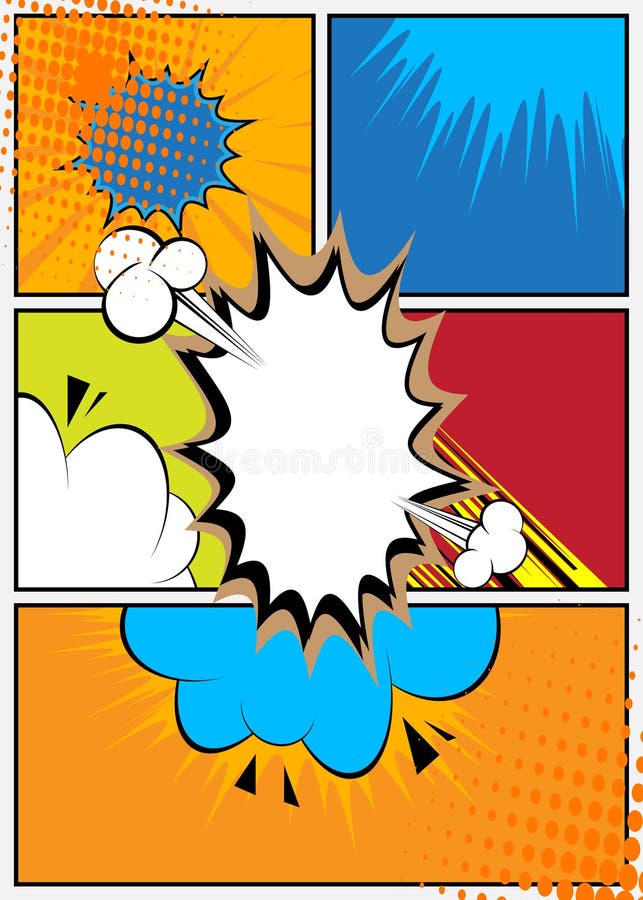 Super Cartoon Abstract Background, Comic Book Page Layout Backdrop ...