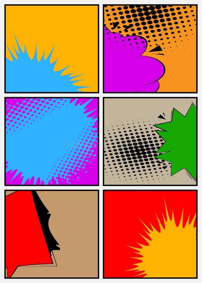 Super Cartoon Abstract Background, Comic Book Page Layout Backdrop ...
