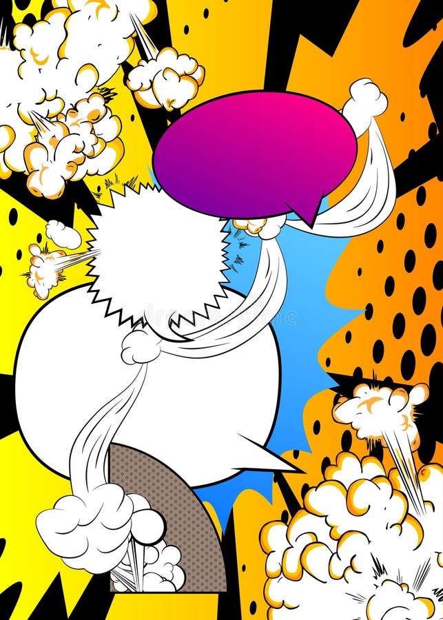 Super Cartoon Background, Comic Book Abstract Backdrop. Retro Vector ...