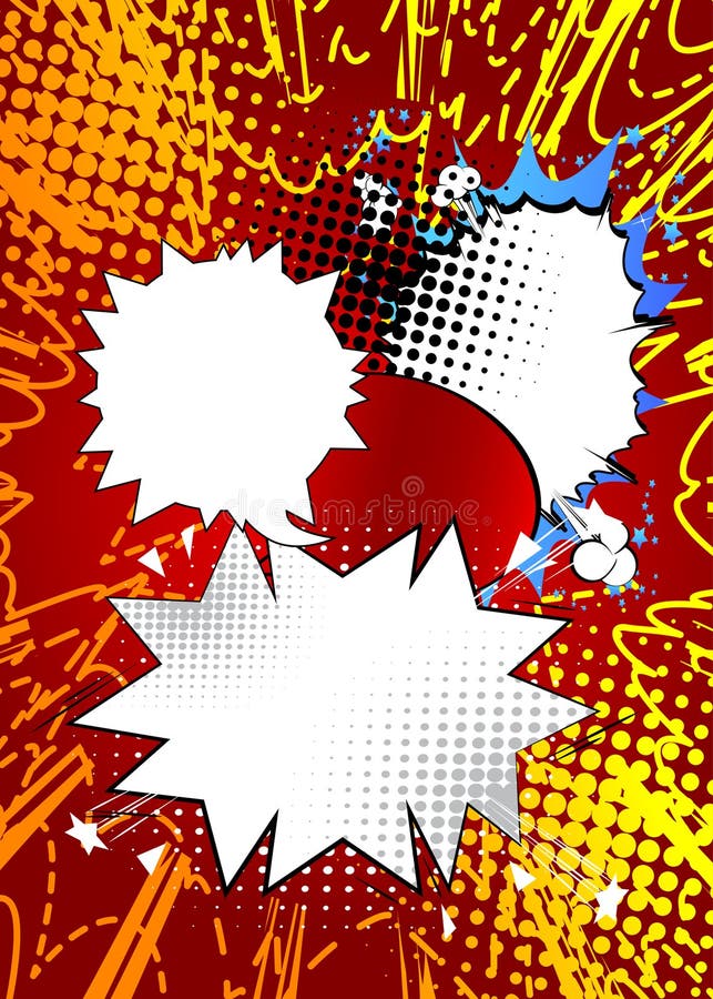 Super Cartoon Background, Comic Book Abstract Backdrop. Retro Vector ...