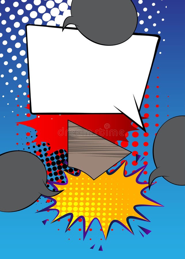 Super Cartoon Background, Comic Book Abstract Backdrop. Retro Vector ...