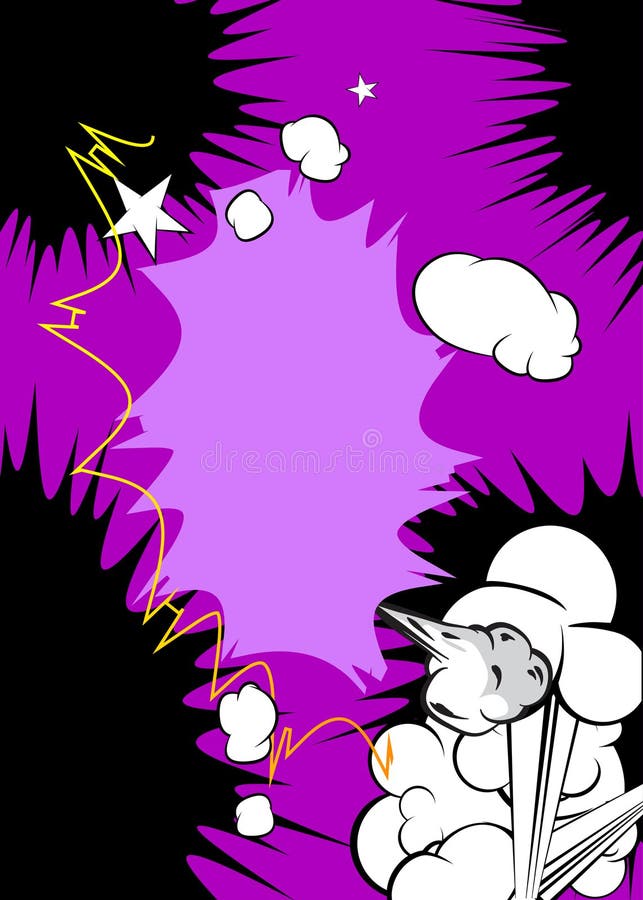 Super Cartoon Background, Comic Book Abstract Backdrop. Retro Vector ...