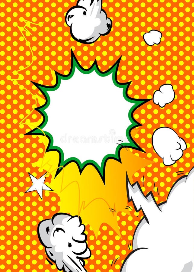 Super Cartoon Background, Comic Book Abstract Backdrop. Retro Vector ...