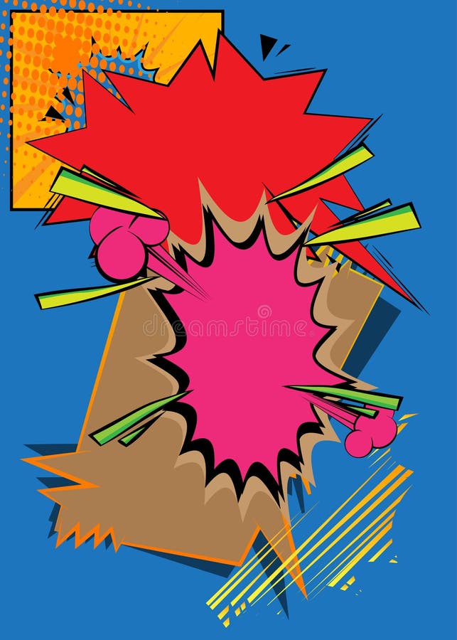 Super Cartoon Background, Comic Book Abstract Backdrop. Retro Vector ...