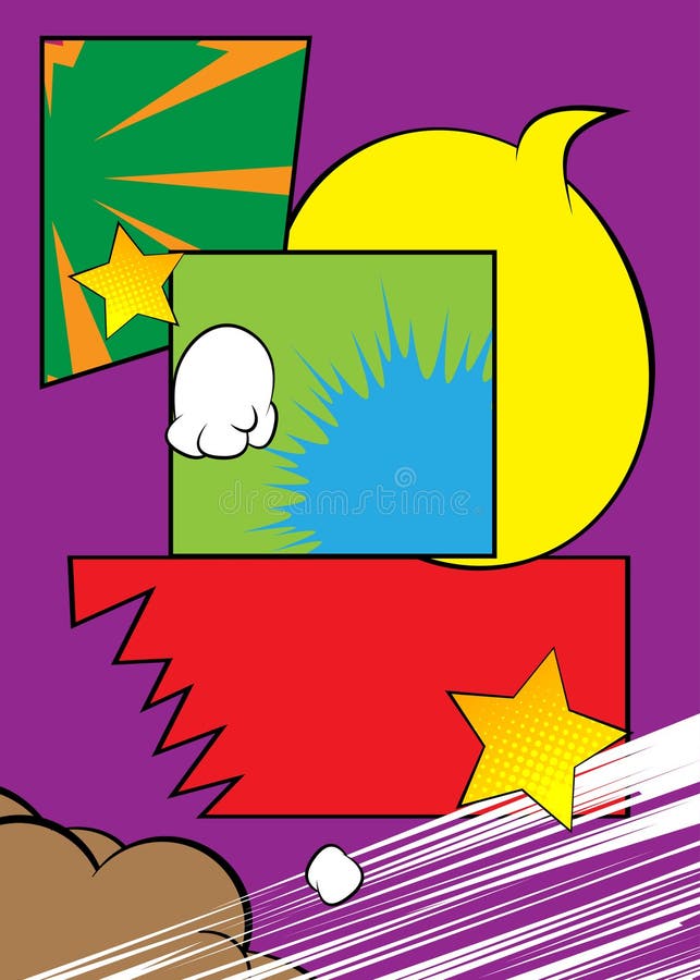 Super Cartoon Background, Comic Book Abstract Backdrop. Retro Vector ...