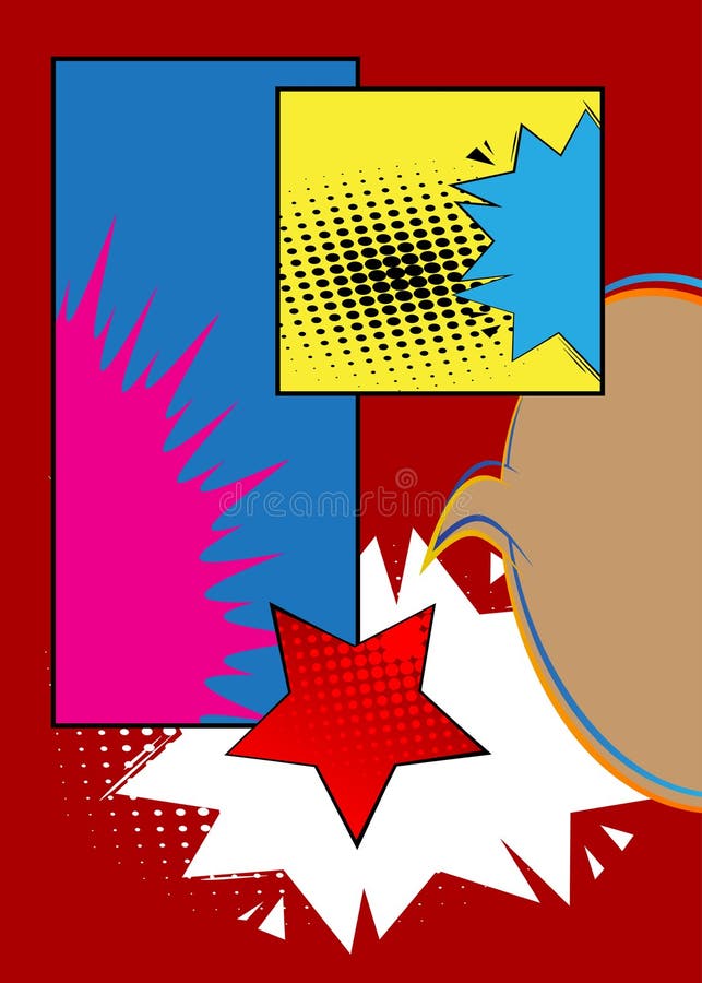 Super Cartoon Background, Comic Book Abstract Backdrop. Retro Vector ...