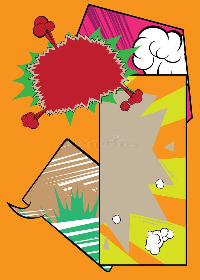 Super Cartoon Background, Comic Book Abstract Backdrop. Retro Vector ...