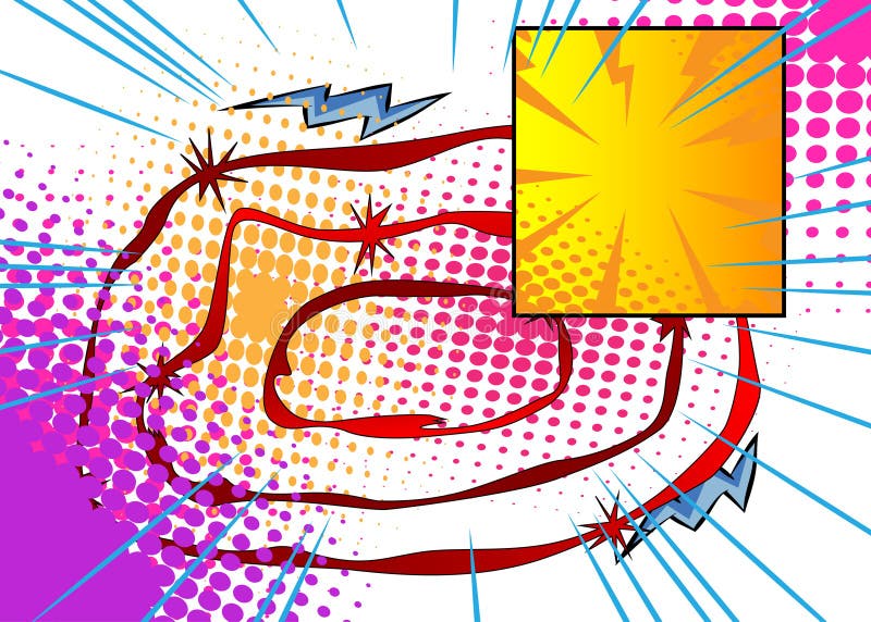 Super Cartoon Background, Comic Book Abstract Backdrop. Retro Vector ...