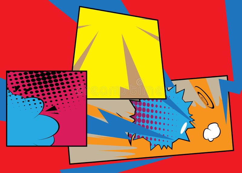 Super Cartoon Background, Comic Book Abstract Backdrop. Retro Vector ...