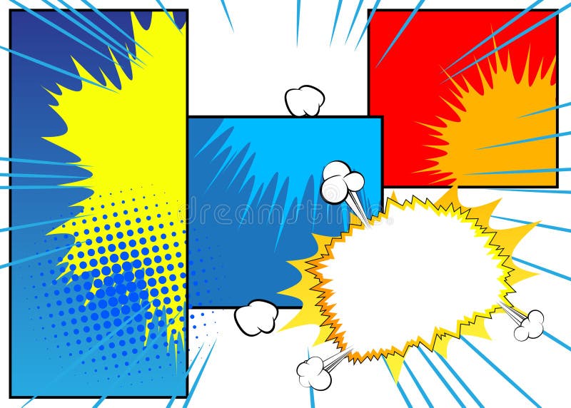 Super Cartoon Background, Comic Book Abstract Page Layout Backdrop ...