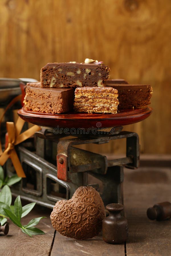 Super chocolate cakes stock image. Image of pastry, fresh - 149136351