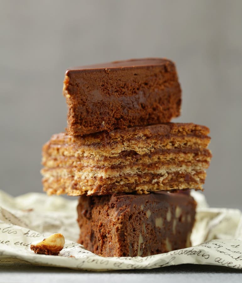 Super chocolate cakes stock image. Image of bake, biscuits - 149136507